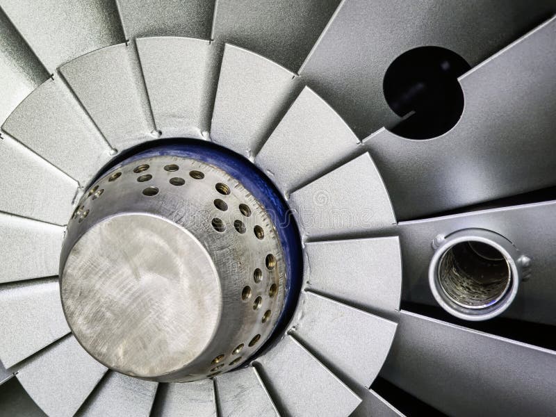 Close-up View of an Aircraft Engine Turbine Showcasing Intricate Design ...
