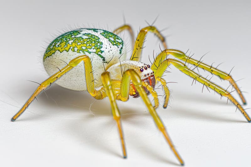 Delicate Orb-weaving Spider Spins Silk in Ultra-HD Clarity Stock Photo ...