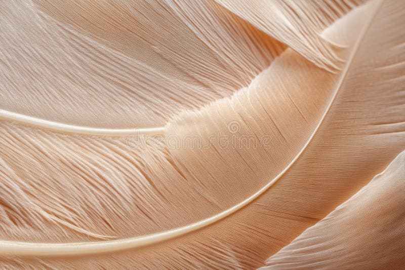 A Close-up View of Soft Beige Feather Texture Showcasing Intricate ...