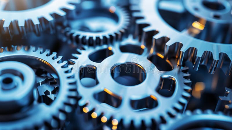Close-up Reveals Gears Inside Electronic Optical Equipment, AI ...