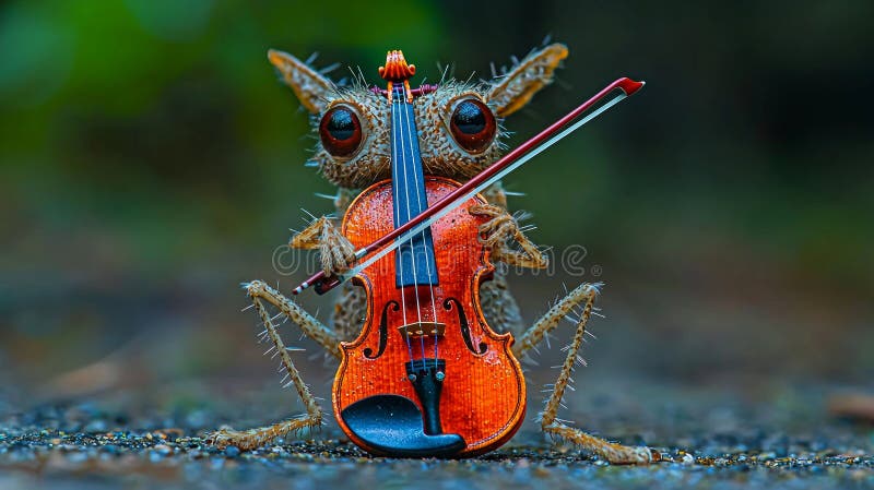 Close Up Captures Mosquito Gripping Tiny Violin while Performing Near ...