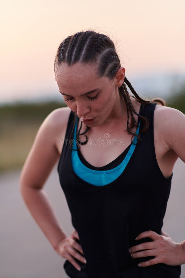 Close-Up Portrait of Determined Athlete Resting after Intense Workout ...