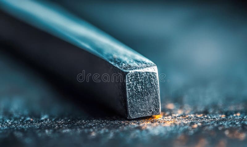 A Close-up Captures a Solid Metal Bar, Showcasing Its Sharp, Square ...