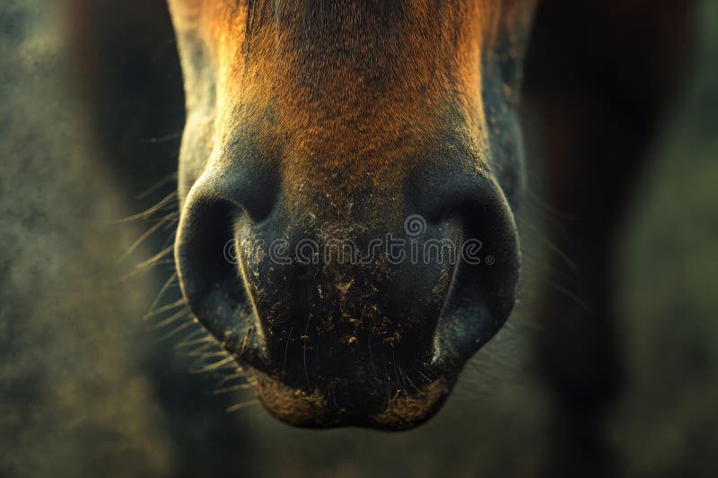 The Close-up Captures the Unique Texture and Features of a Horse S ...