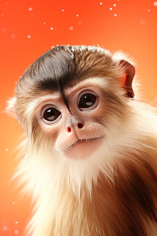 Close-up of a Capuchin Head. Stock Illustration - Illustration of costa ...
