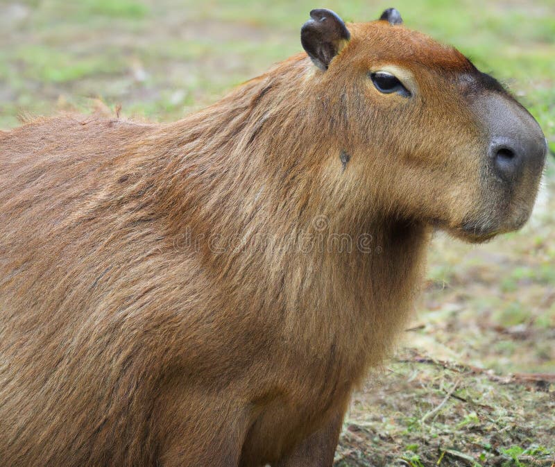 Close Up of Capybara Over Grass Created Using Generative Ai Technology ...