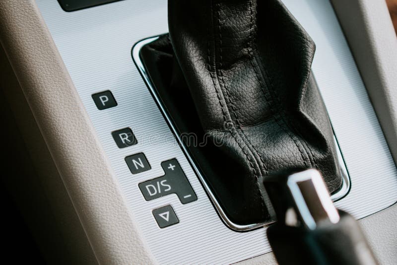 Close-up Car Automatic Gear Lever with Leather Stock Image - Image of ...