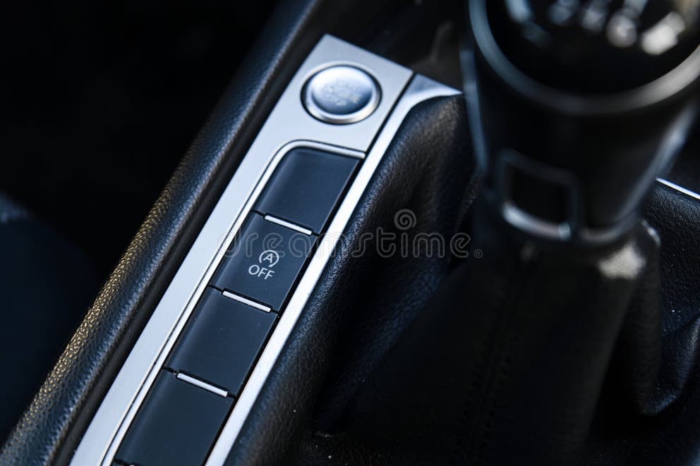 Close-up of Car Automatic Start Stop System Button Stock Image - Image ...