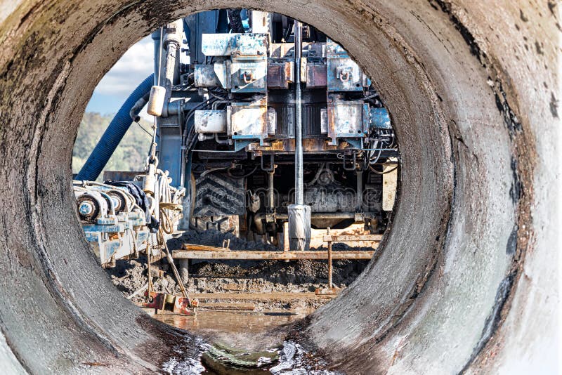 Close-up of a Car-based Drilling Rig at a Construction Site. Drilling ...