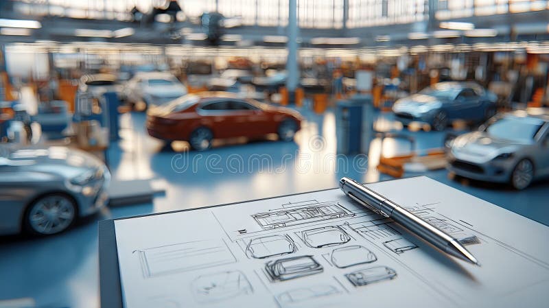 Close-up of a Car Being Repaired in a Garage, with a Clear, Sharp ...
