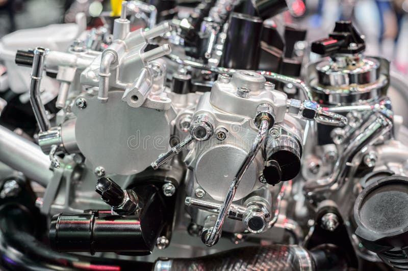 Close up of car engine stock photo. Image of parts, motor - 63455096