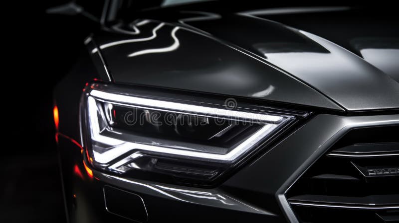 Close Up of Car Headlights. Great for Automotive Industry Stock Photo ...