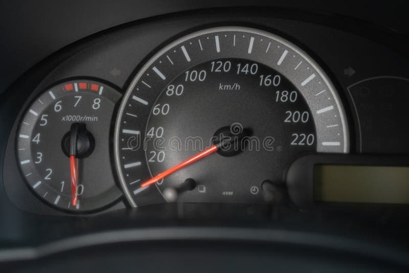 Close-up of Car Instrument Panel, Modern Automobile Control Panel Speed ...