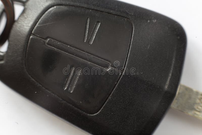 Close-up of Car Key with Remote Control Buttons on White Background ...