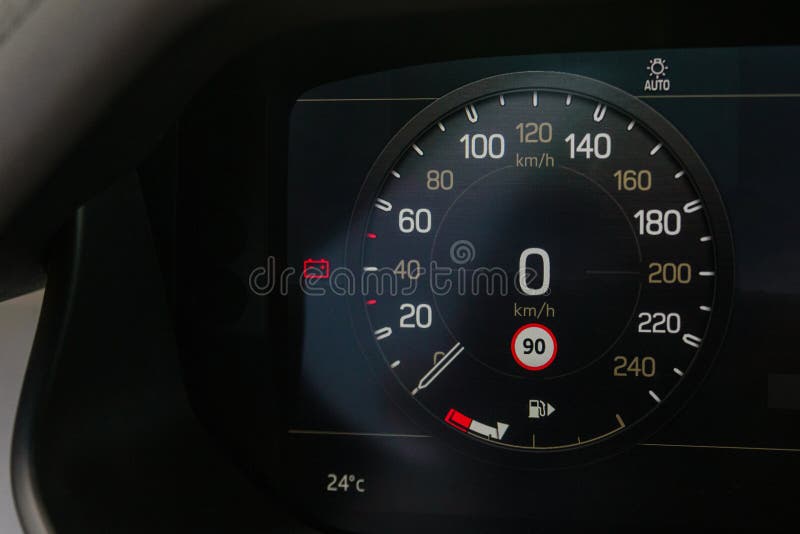 Close-up of Car Led Speedometer, Control Display Stock Photo - Image of ...