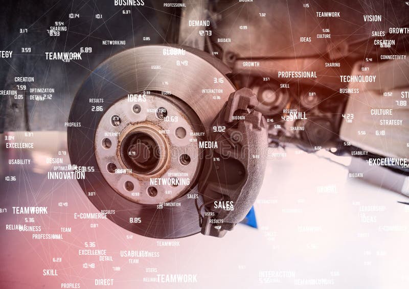 Close Up of Car Part with White Network and Red Overlay Stock ...