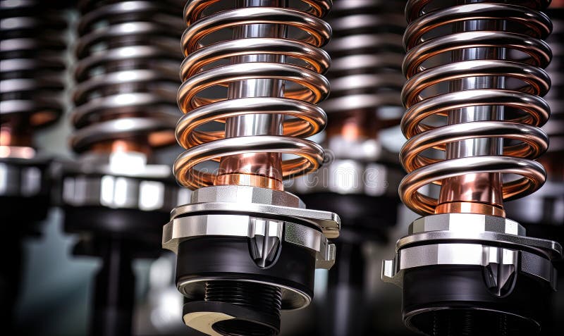 Close Up of Car S Coils and Springs Revealing Mechanical Components ...