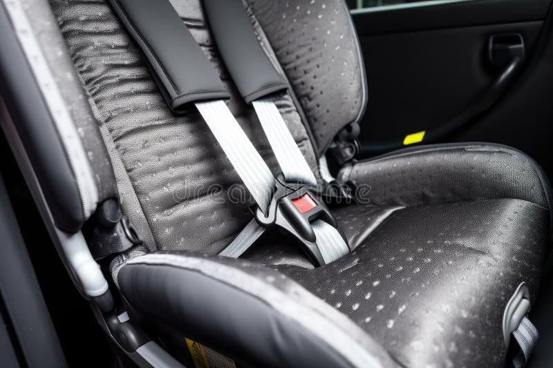 Close-up of Car Seat with Straps and Buckles Visible Stock Image ...