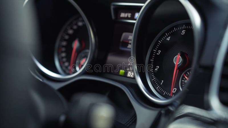 Close-up Car Speed Dashboard of Car Interior. Stock Stock Image - Image ...