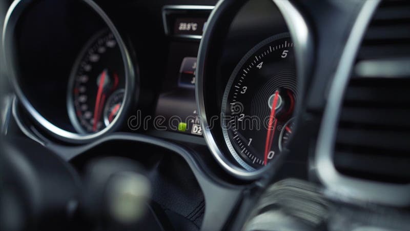 Close-up Car Speed Dashboard of Car Interior. Stock Stock Photo - Image ...