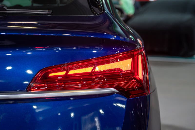 A Close-up of a Car Tail Light on a Vehicle Stock Photo - Image of ...