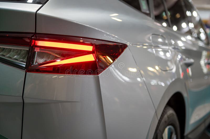 A Close-up of a Car Tail Light on a Vehicle Stock Photo - Image of ...