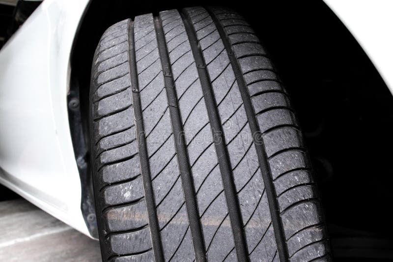 Close Up of Car Tire Tread Pattern in Used Stock Image - Image of ...