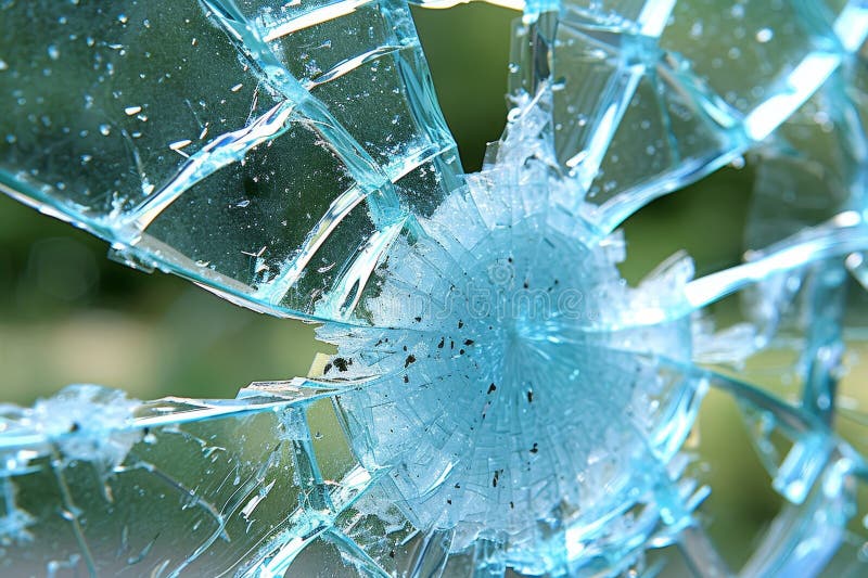Close Up of a Car Windshield with Visible Cracks and Shattered Glass ...