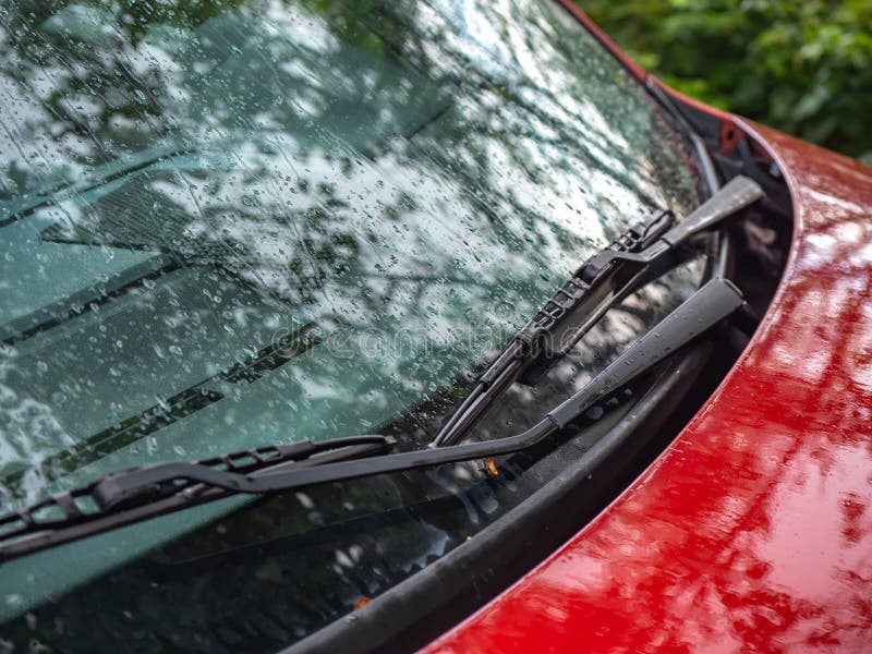 Car Windshield Wipers with Red Color Word Cloud Stock Image - Image of ...