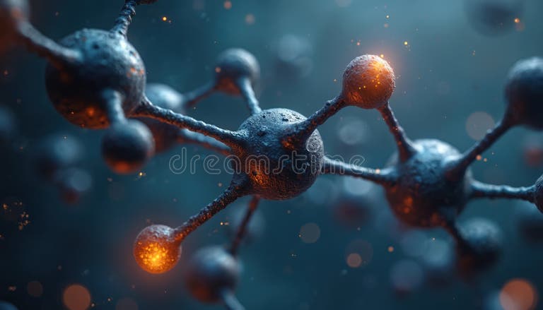 Close-up of Carbon Molecule Structure. Science Tech Concept, Abstract ...
