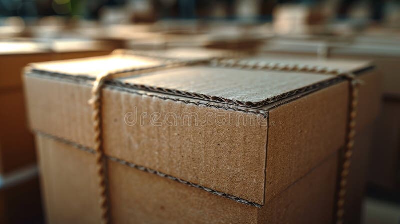 Close-up of Cardboard Boxes in a Warehouse Stock Photo - Image of paper ...