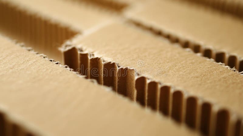 Close Up of Cardboard Texture Showing Fluted Structure Stock ...