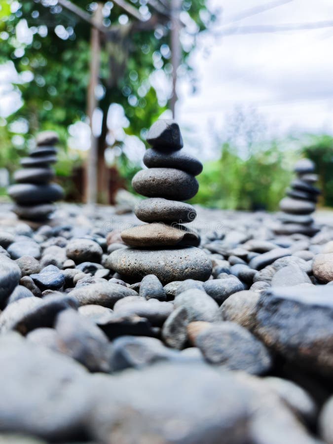 Close-up of a Carefully Stacked Rock Structure Stock Photo - Image of ...