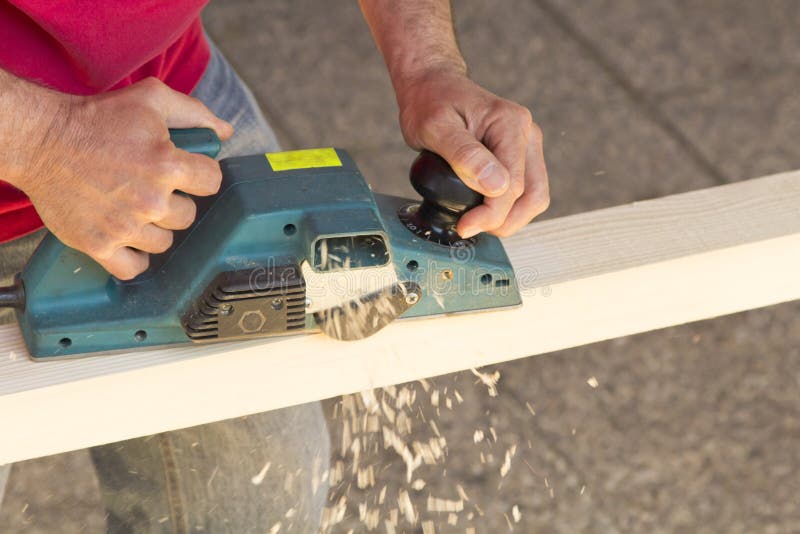 Close-up of Carpenter S Hands and Plane Tool Stock Image - Image of ...