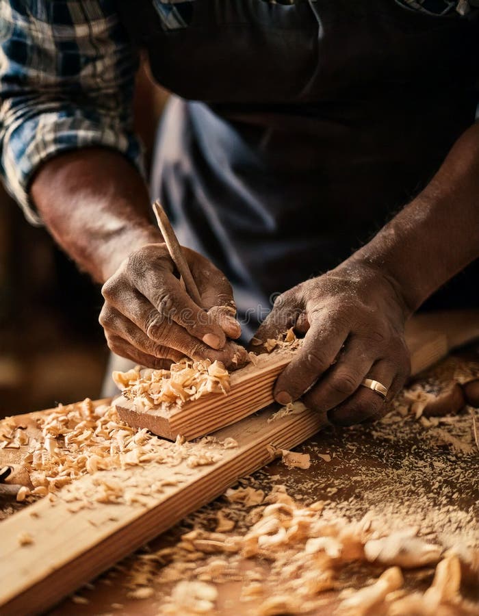 Close-up of Carpenter S Hands Working on Wood. Trades, Work, Craftsman ...