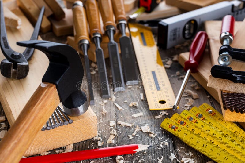 Carpenter`s Work Tools. Carpentry Stock Image - Image of carpenter ...