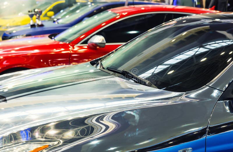 Close up of cars in a row stock photo. Image of parked - 48362904