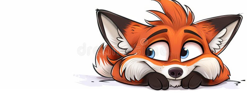 A Close-up of a Cartoon Animal with a Sad Expression on Its Face Stock ...