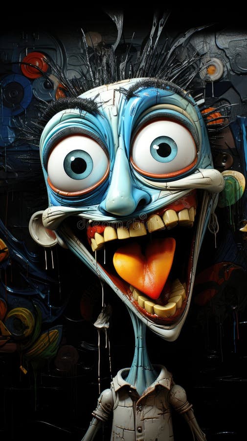 A Close Up of a Cartoon Character with a Creepy Look on it S Face and a ...