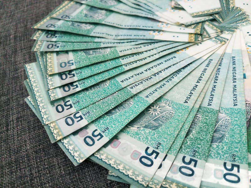 Close Up of Cash Ringgit Malaysia on the Sofa. Stock Photo - Image of ...