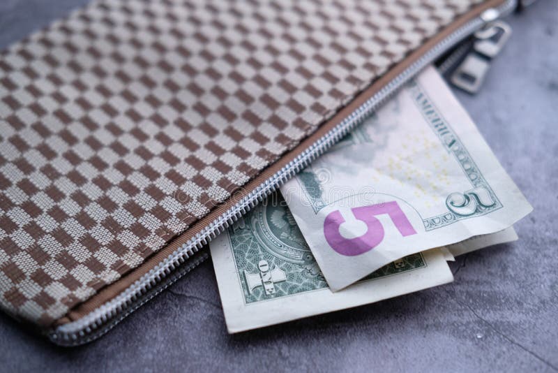 Close Up of Cash in a Wallet on Table Stock Photo - Image of cash ...