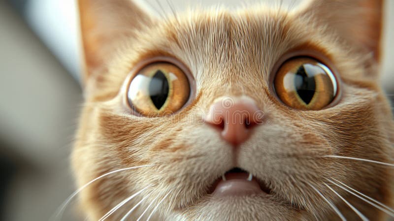 A Close Up of a Cat with Big Eyes Staring at the Camera, AI Stock Photo ...