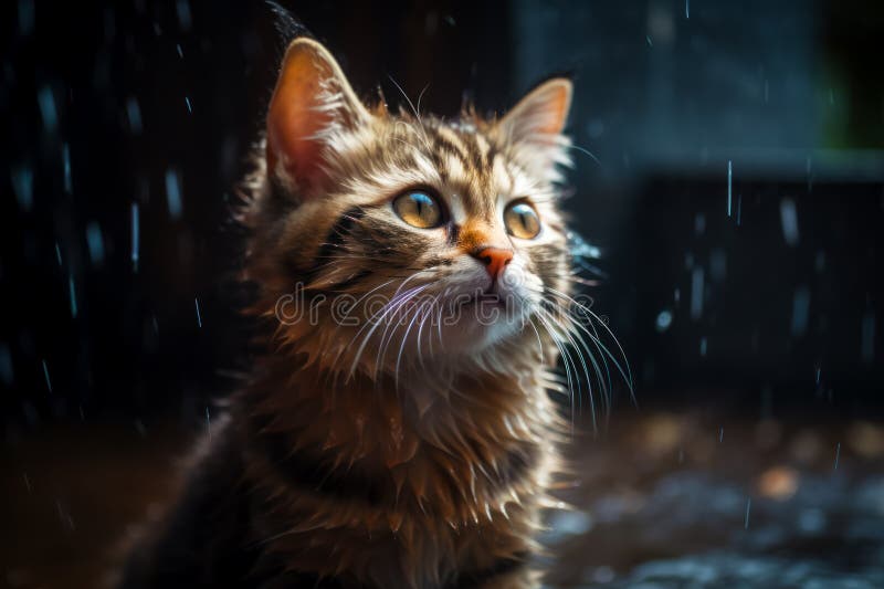 Close Up of Cat with Blurry Look on Its Face. Generative AI Stock Photo ...