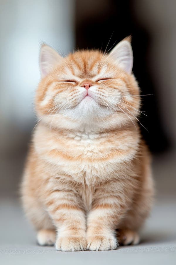 A Close-up of a Cat Dozing on the Ground, Eyes Shut, Expressing a ...