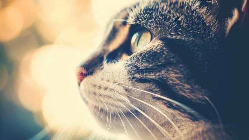 A Close Up of a Cat Looking Off into the Distance, AI Stock ...
