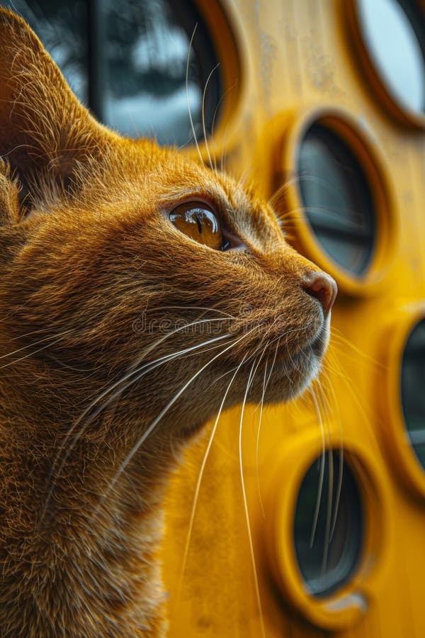 A Close Up of a Cat Looking at Something in the Distance, AI Stock ...