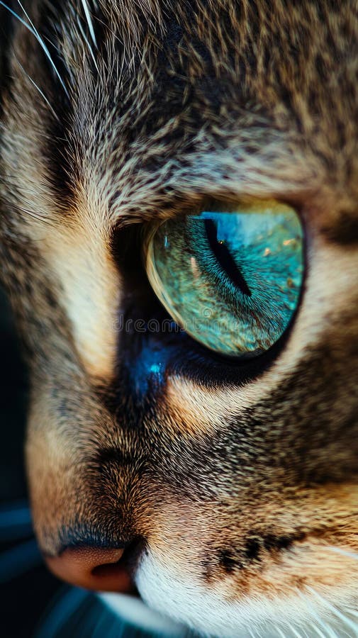 A Close Up of a Cat S Face with Blue Eyes Stock Image - Image of blue ...