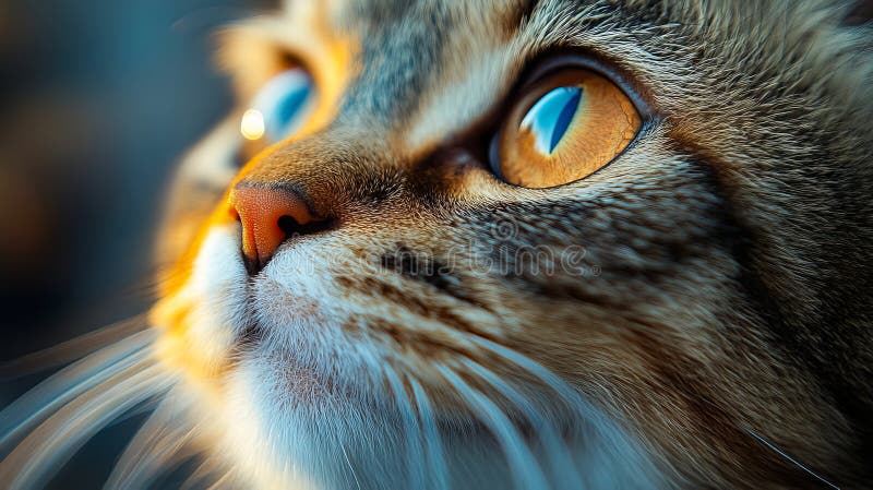 A Close Up of a Cat S Face with Blue Eyes Stock Photo - Image of hints ...