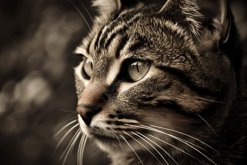 A Close Up of a Cat S Face with a Blurry Back Ground Behind it and a ...