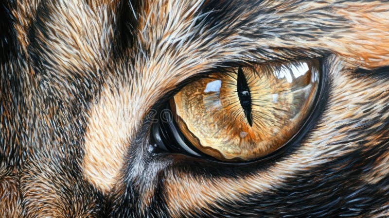 Close-up of a Cat S Focused Eyes, Observing the Surroundings Stock ...